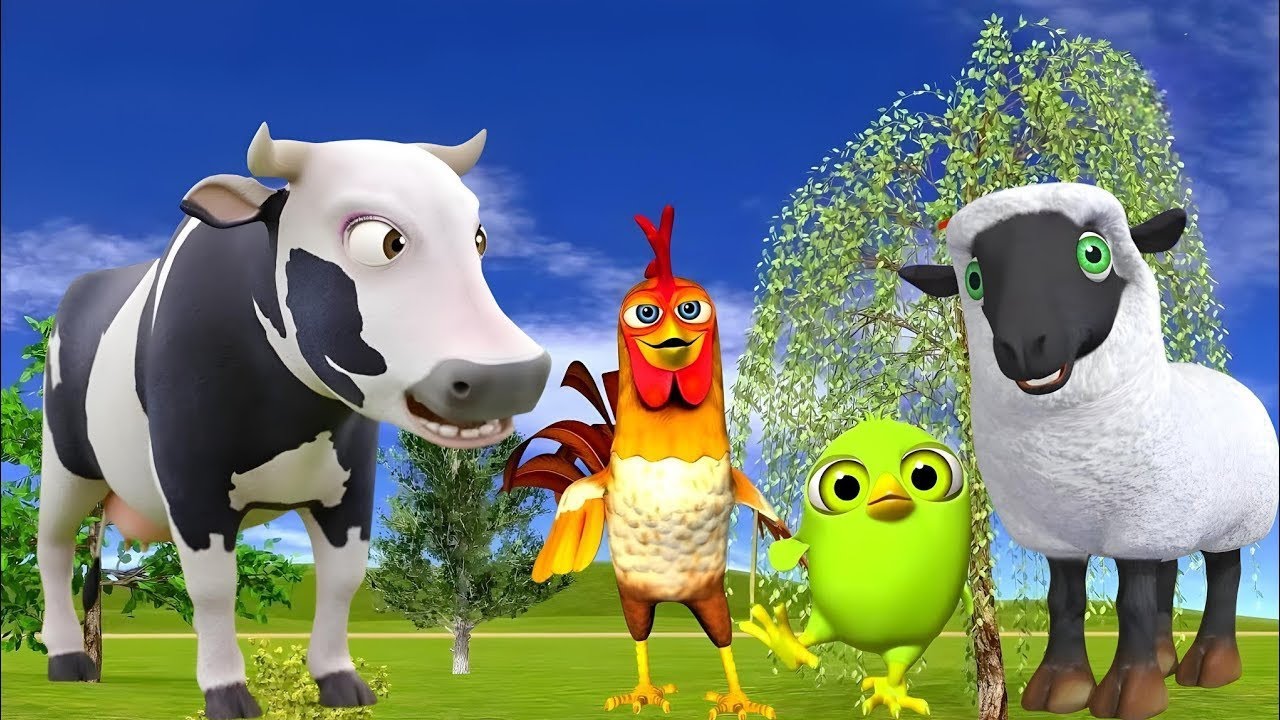 El Pollito Pío 3d - El Toro y Tractor - Canciones de la Granja de Zenón ...