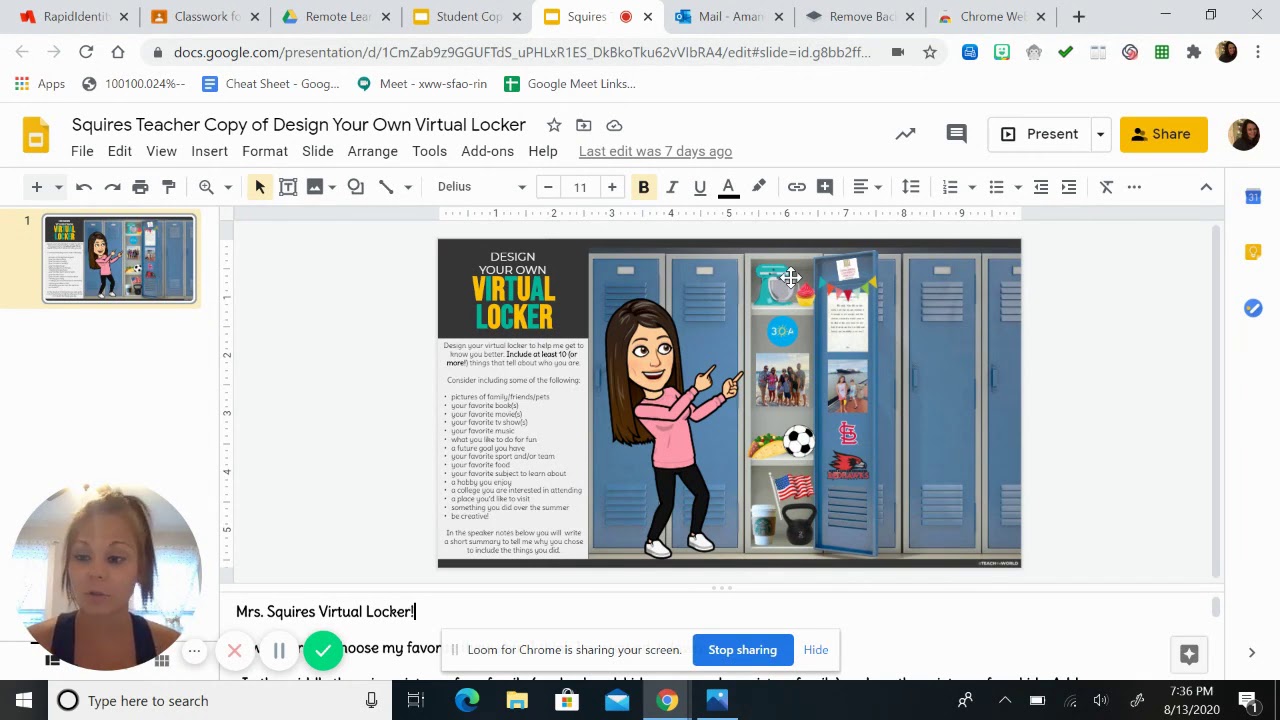 Design Your Own Virtual Locker Directions Google Slides - YouTube