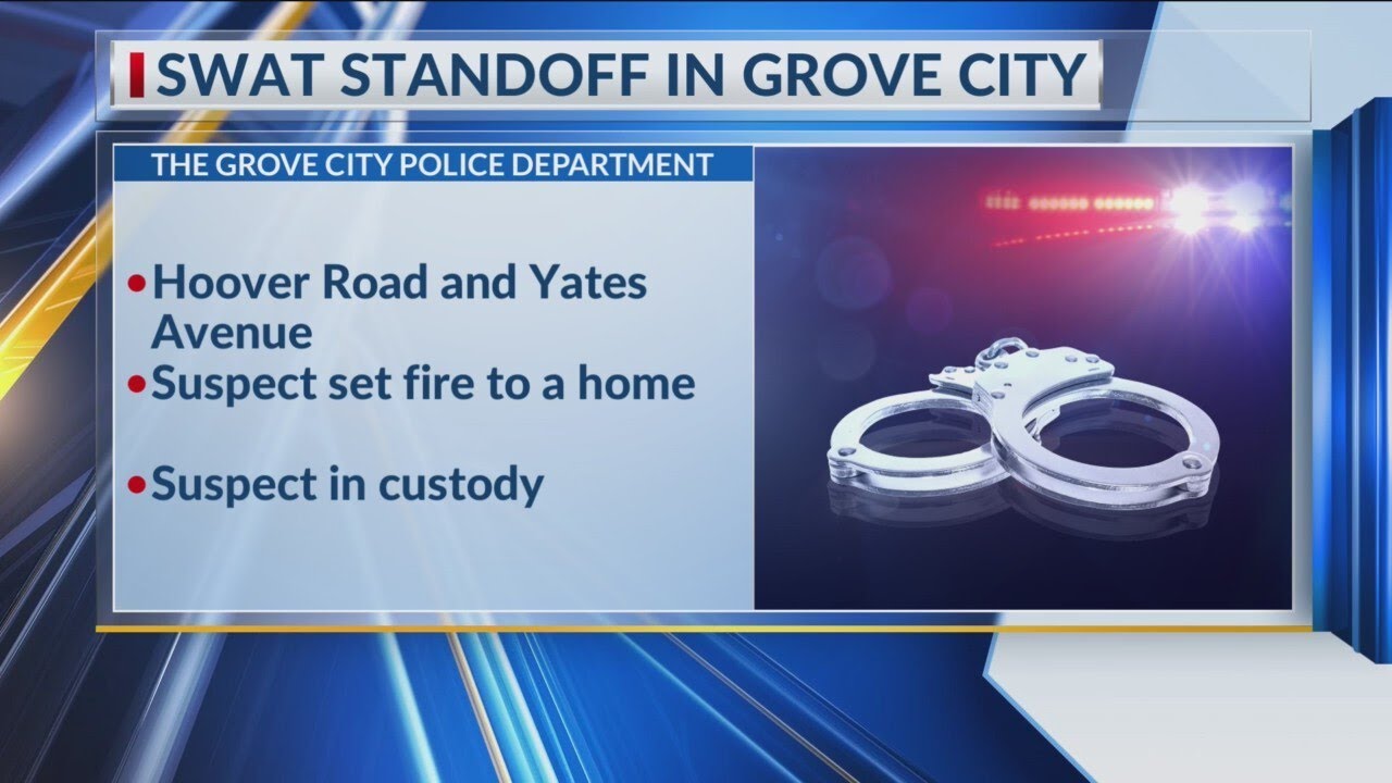 Suspect sets fire to house during Grove City standoff: police - YouTube