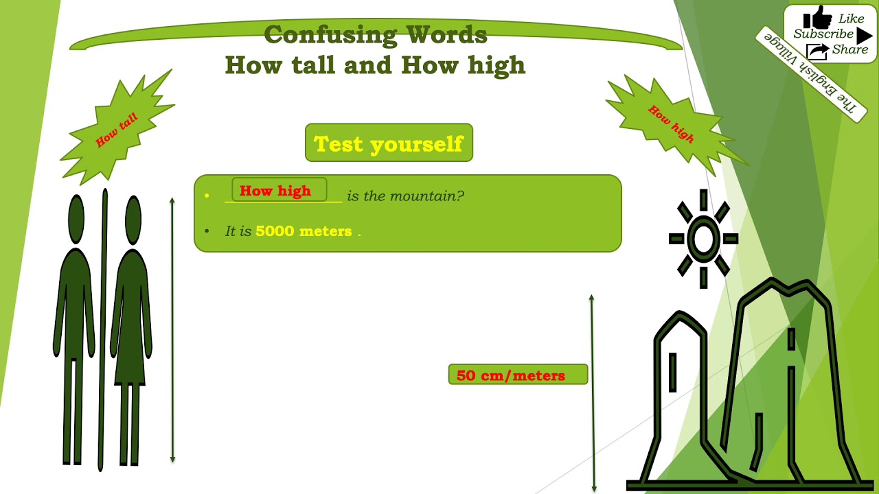 Confusing Words - How tall or How high - YouTube