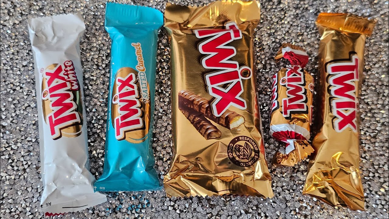 ASMR Shiny - Unpacking New Sweets - WOW 5 types of Twix Chocolate # ...