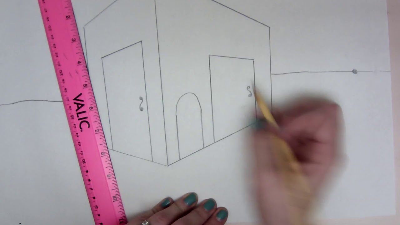 Adding Doors and Windows to a 2 Point Perspective Building - YouTube
