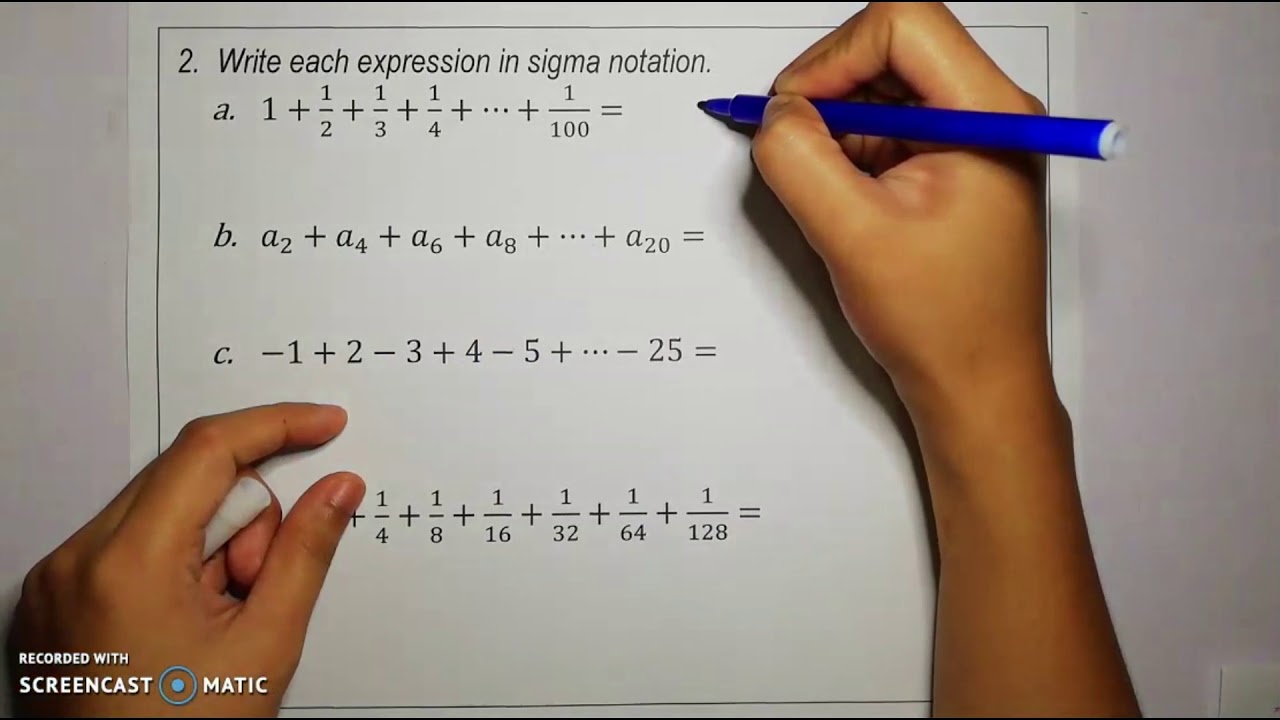 Lesson 3 Summation Notation Writing And Evaluating Sums Youtube