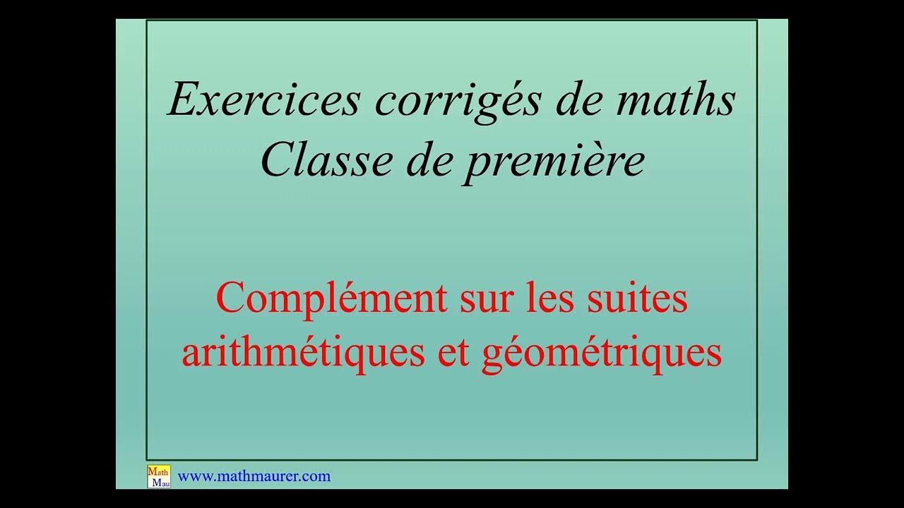 Exercice corrigé sur l'expression de la somme des termes d'une suite et ...