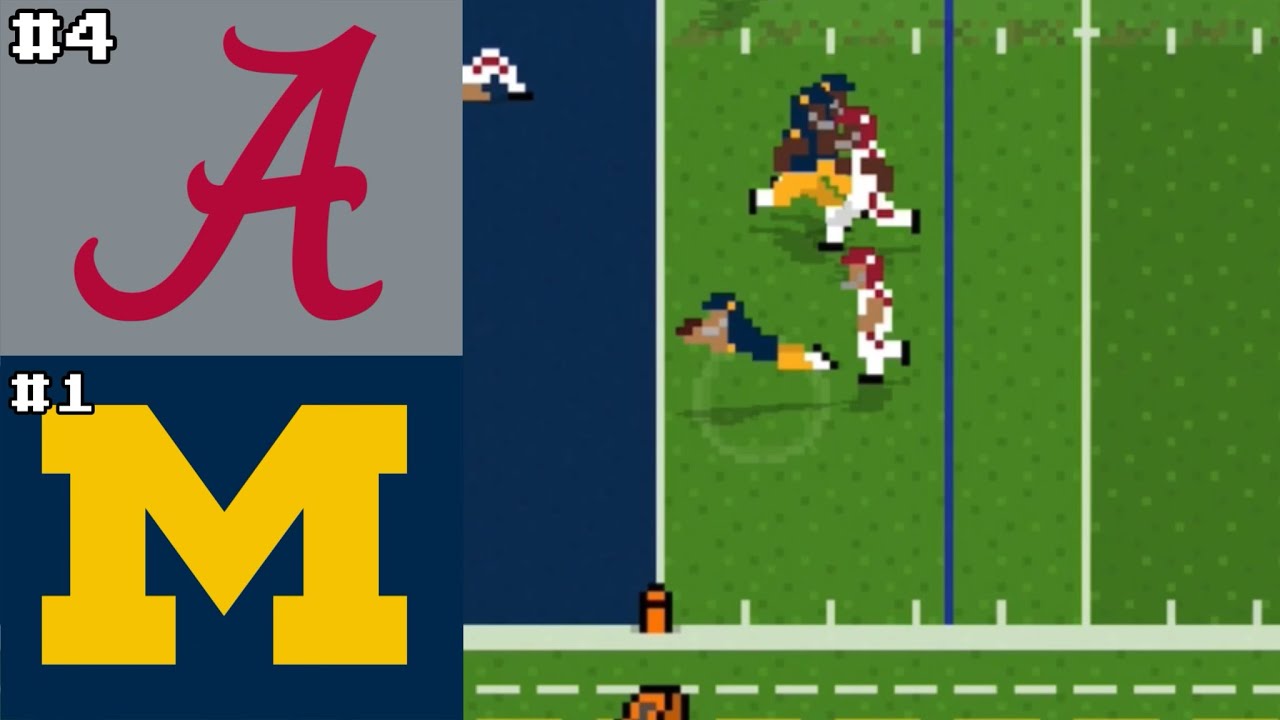 Rose Bowl: #1 Michigan vs. #4 Alabama in retro bowl (2023-24) - YouTube