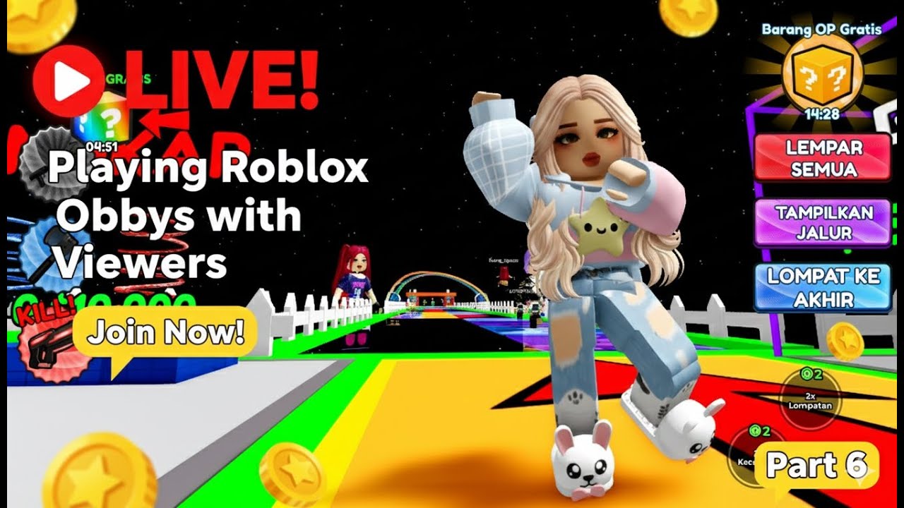 🔴 LIVE! Playing Roblox Obbys with Viewers (Join Now!) Part 6 - YouTube
