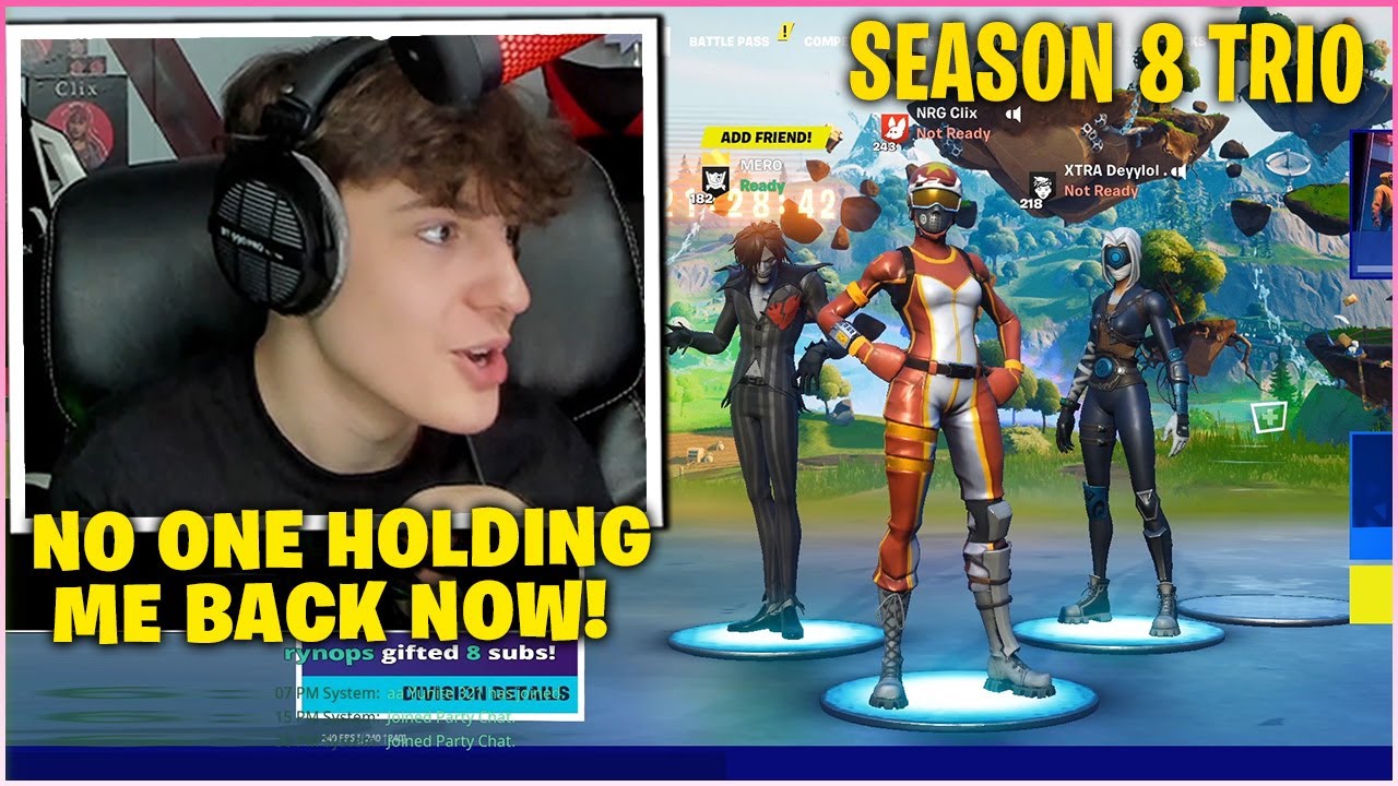 CLIX First Time Practicing With NEW Season 8 Trio After Splitting With ...