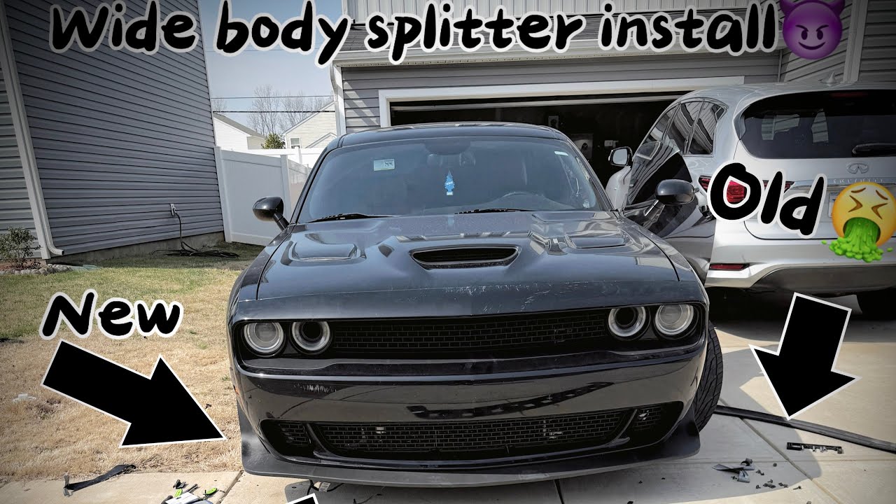 Wide body splitter install on my CHALLENGER - YouTube