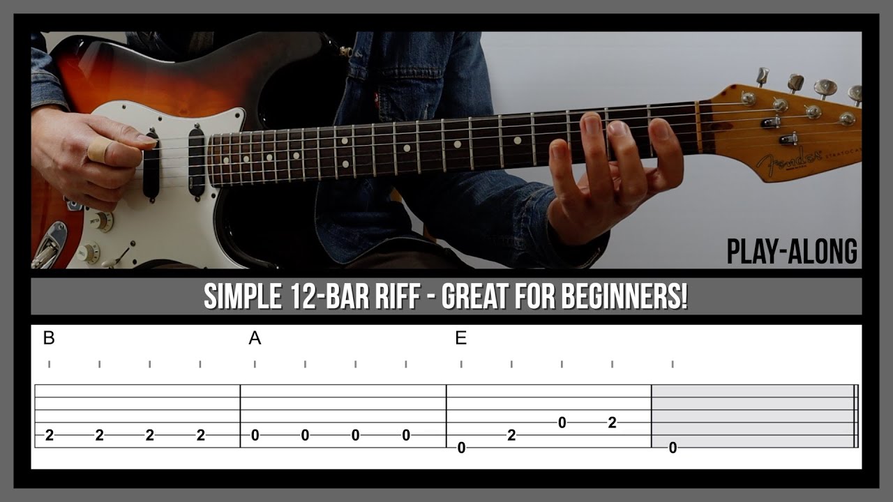Simple 12-Bar Guitar Riff - Great for Beginners! - YouTube