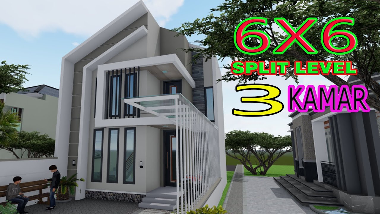 RUMAH 6x6 LANTAI 2 SPLIT LEVEL - YouTube