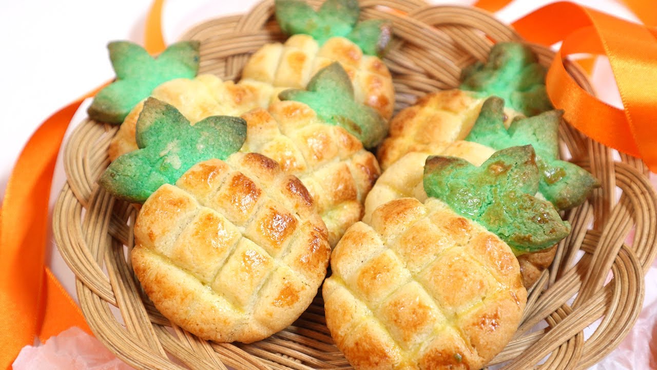 파인애플모양 마가렛트 쿠키 만들기🍍 | Margaret Cookies making video | Almond Cookies ...