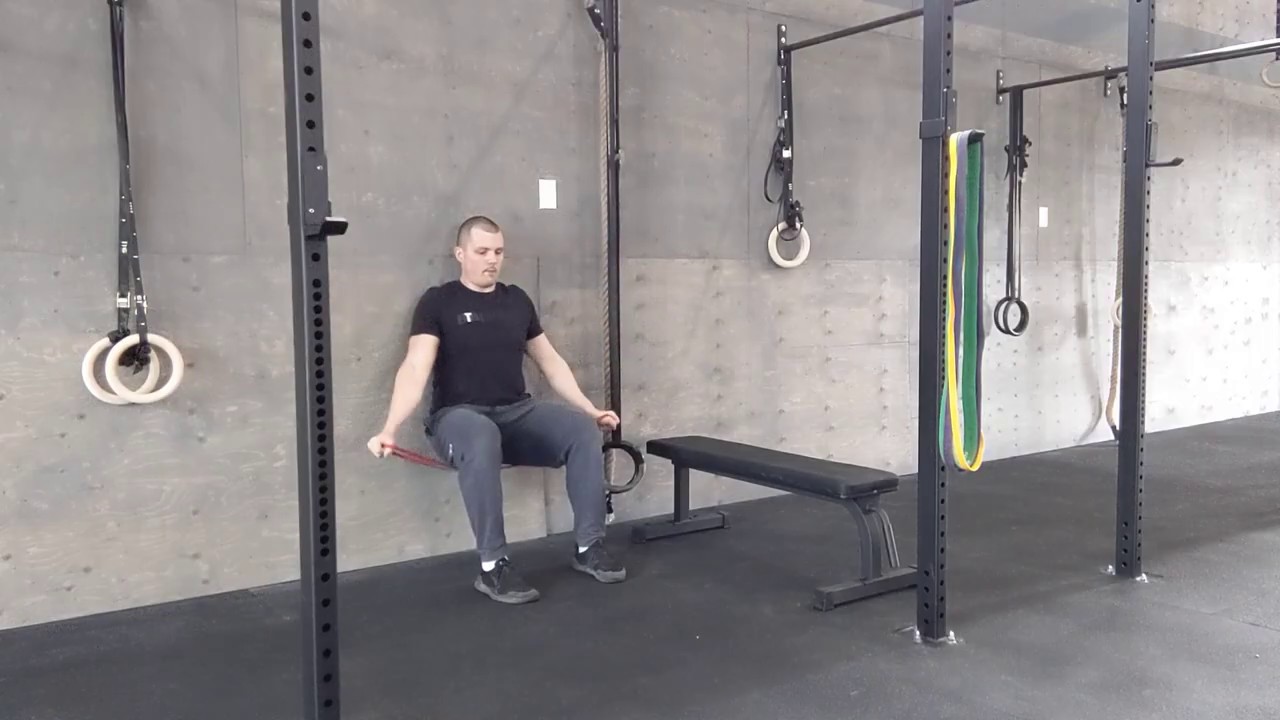 Wall Sit Banded Lateral Raises - YouTube