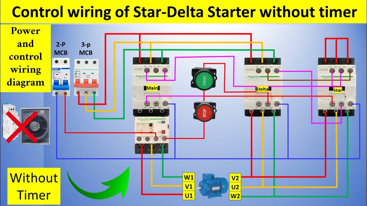 Star Delta Starter Without Timer Wiring Diagram | Step-by-Step Guide ...