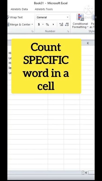 Excel Tips Excel Formulas Count Number Of Words And Specific Word In A Cell Shorts 