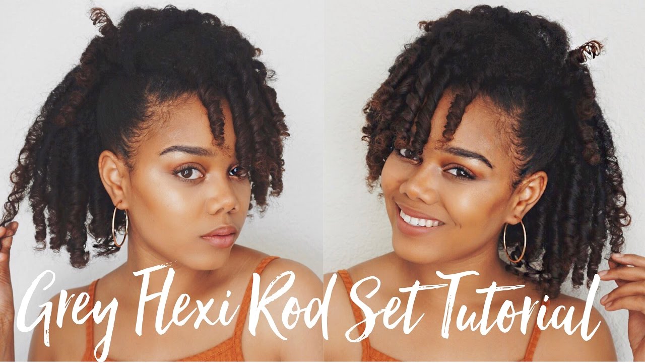 TUTORIAL | Grey Flexi Rod Set On Natural/Transitioning Hair - YouTube