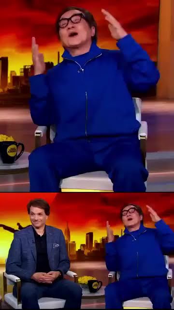 Jackie Chan during the interview for GOOD MORNING AMERICA #jackiechan # ...