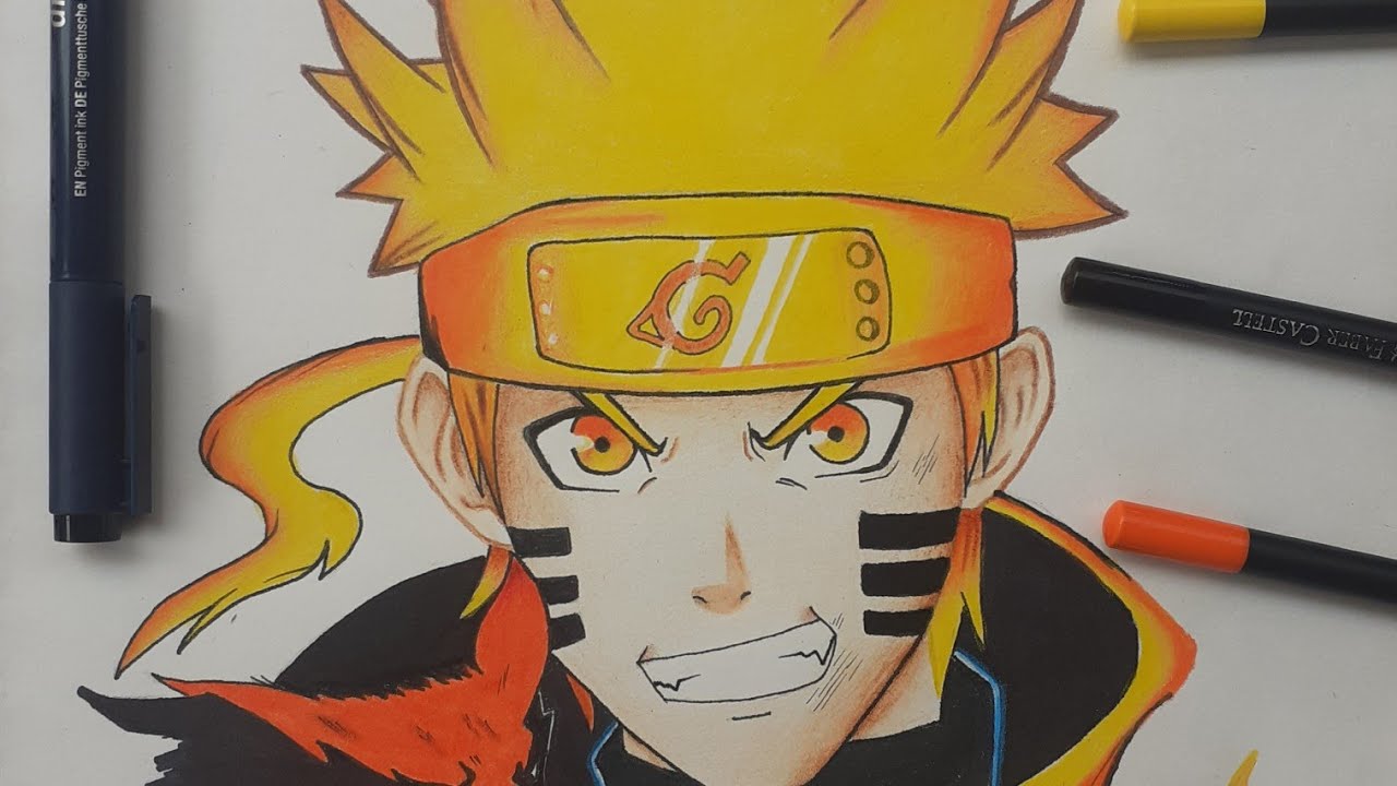 Drawing Naruto !! Colored pencils.. - YouTube