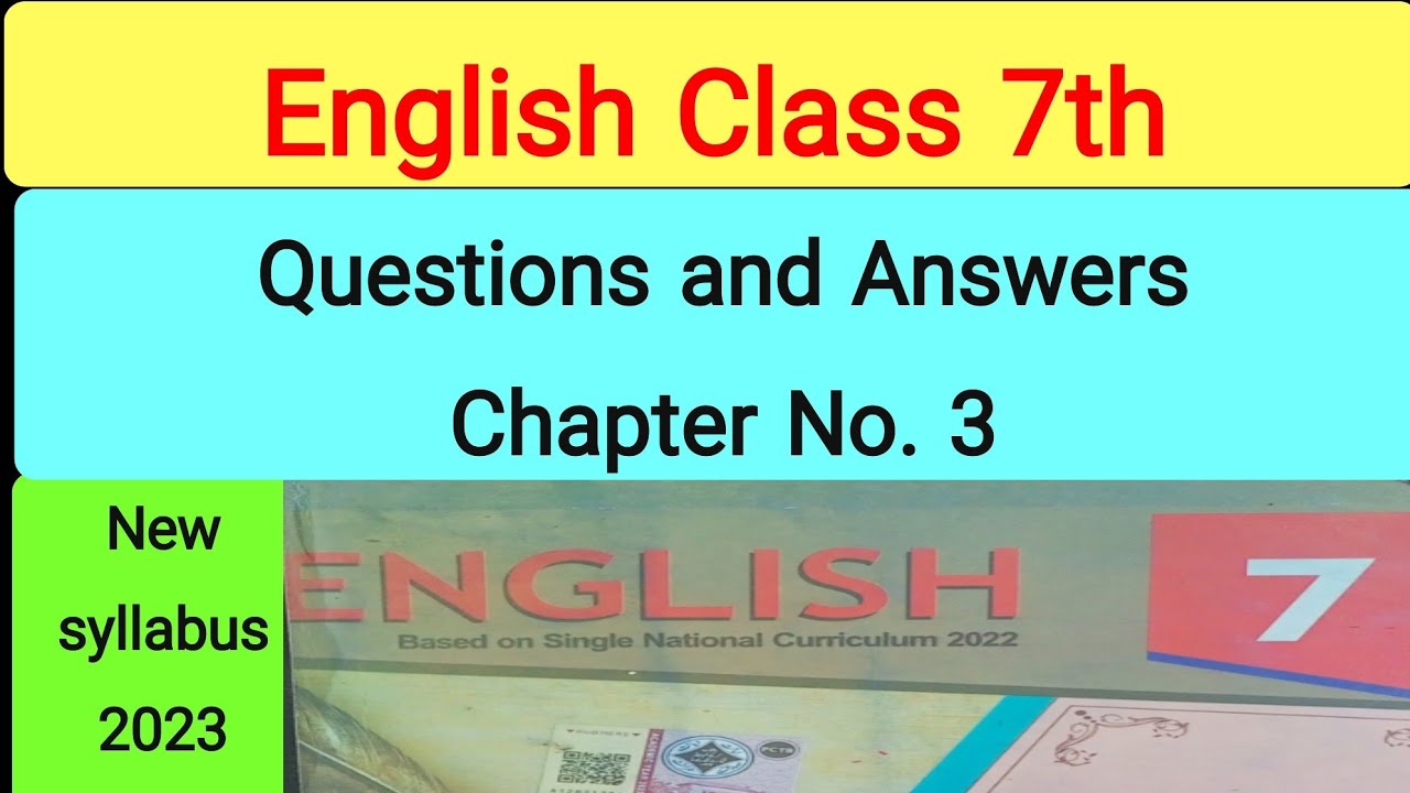 English class 7th chapter no. 3 Questions answers||#class7th #english ...
