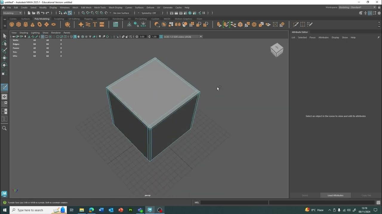 How to get a quick high poly model in Maya 2025 - Smooth Mesh Preview, Holding edges, Bevel ...