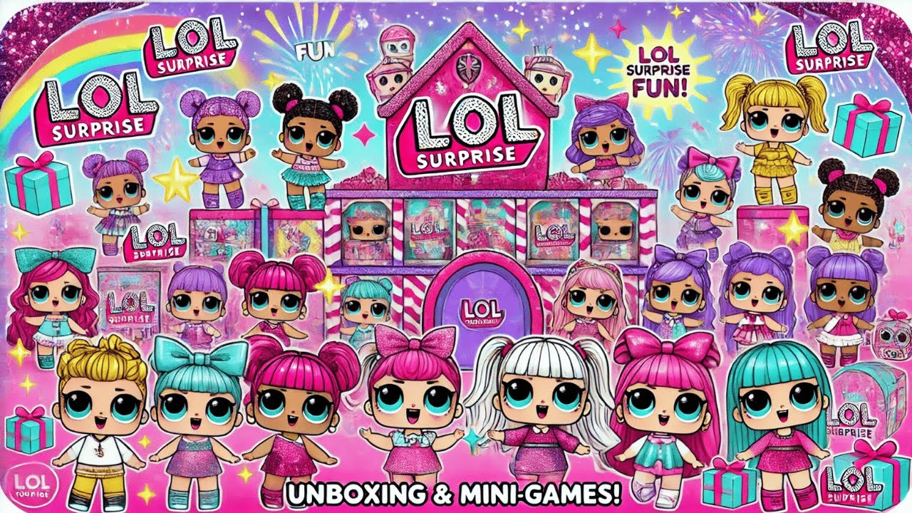 LOL Surprise Doll House Fun! Unboxing Surprises & Mini Games - YouTube