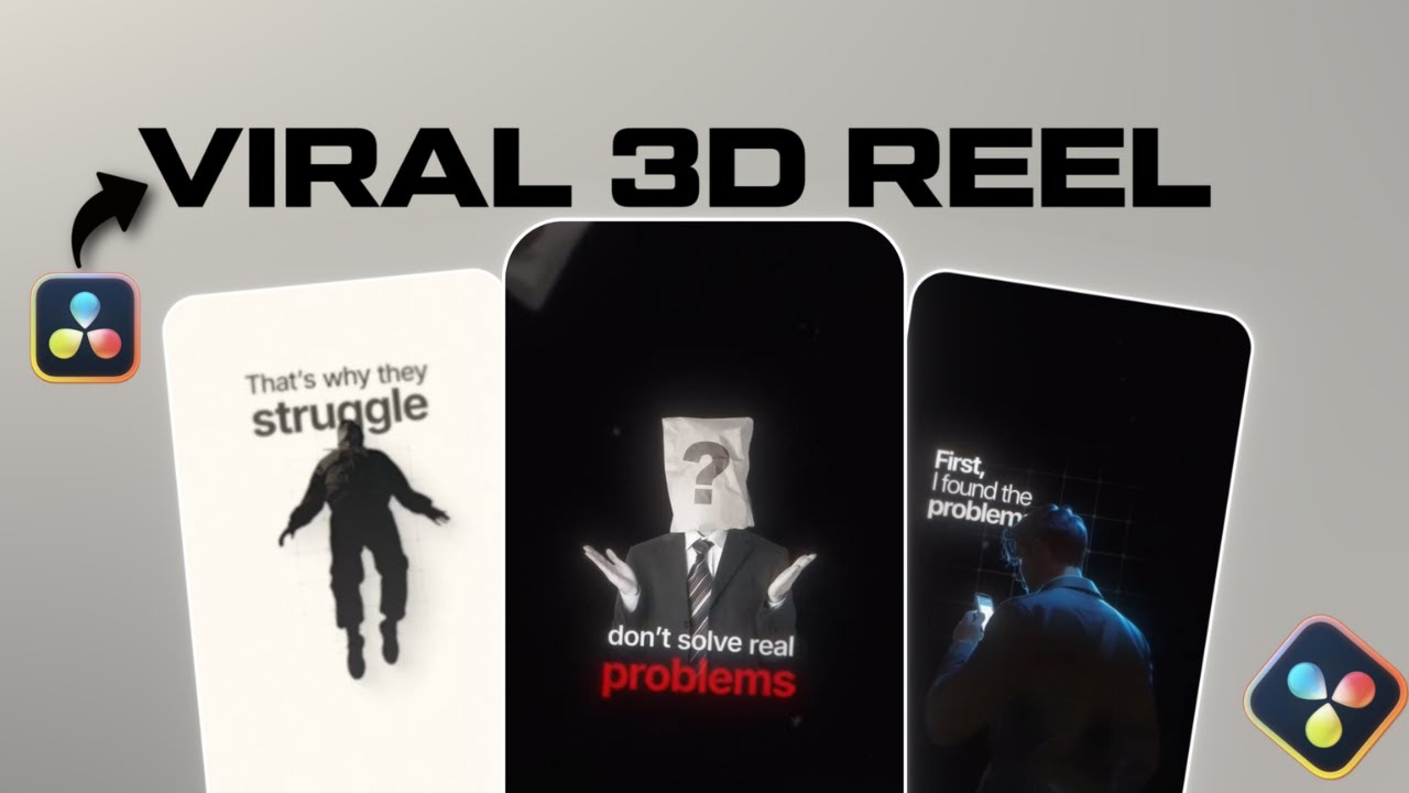 How to Animate Viral 3D Instagram Reel in Davinci Resolve | Beginner's ...