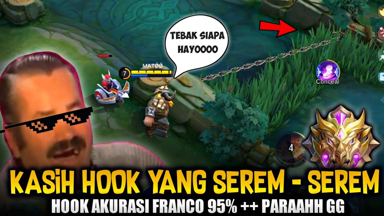 FRANCO 95% HOOK AKURASI‼️TUTORIAL HOOK DARI GAMEPLAY INI - Mobile Legends - YouTube