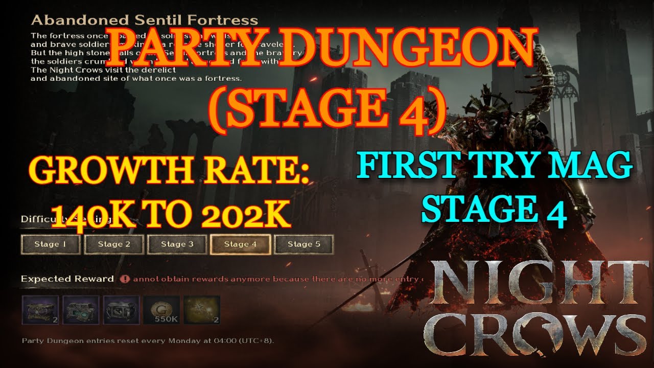 NIGHT CROWS: PARTY DUNGEON [STAGE4] FIRST TRY. - YouTube