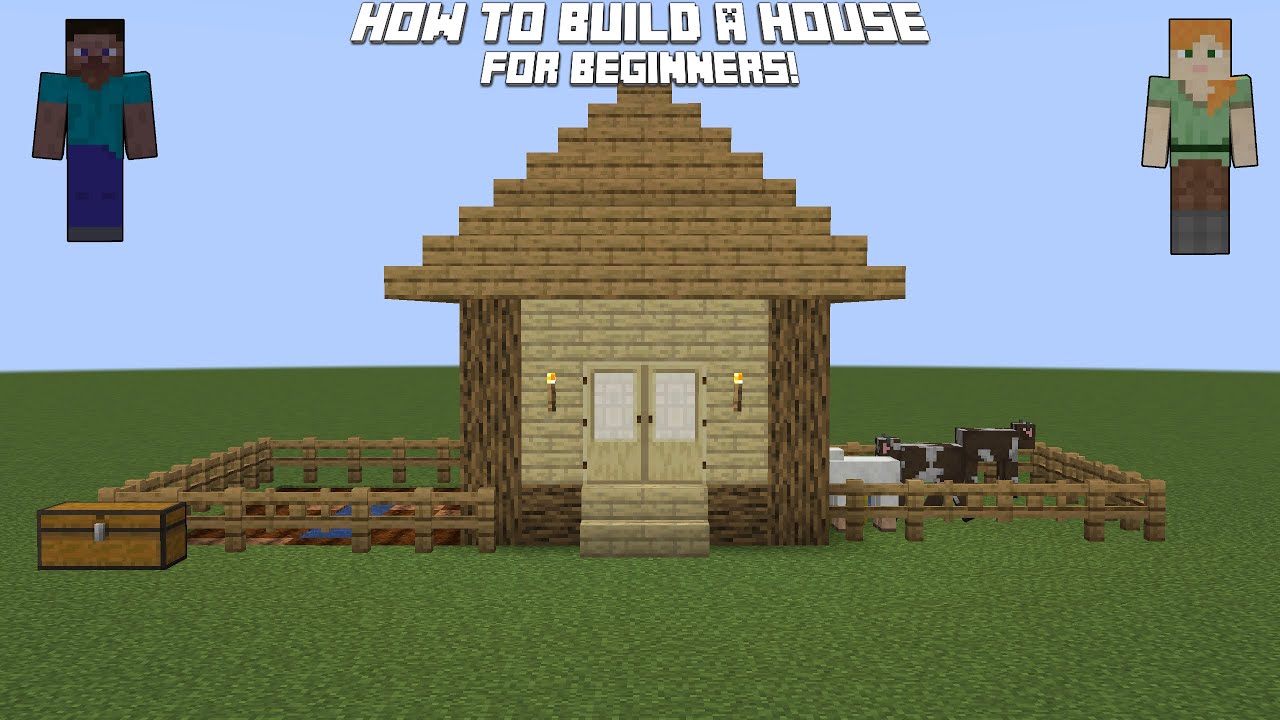 How to build a Minecraft house for Beginners! - YouTube