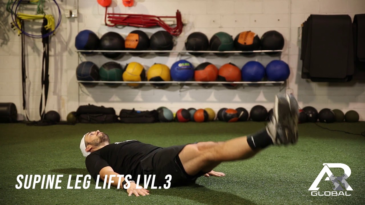 Supine Leg lifts lvl 3 - YouTube