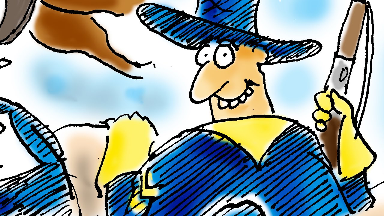 Gag Cartoon Scalp Me - The 7th Cavalry and the Indian Warriors battle ...