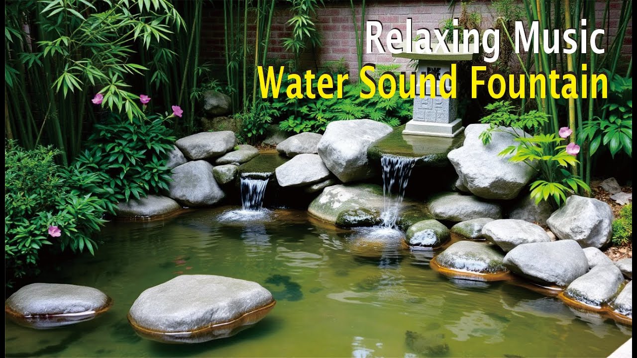 Relaxing Music With Water Sound Fountain - Stress Relief, Relax, Sleep ...