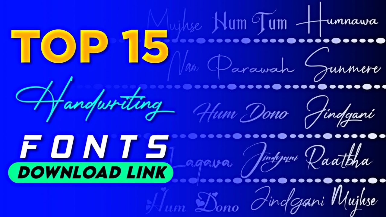 Top Trending 15 Handwriting/Signature Fonts | Free Download Link - YouTube