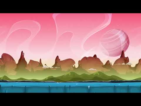 Cartoon Fantasy Alien Landscape Seamless Looping - Side-Scrolling Comic ...