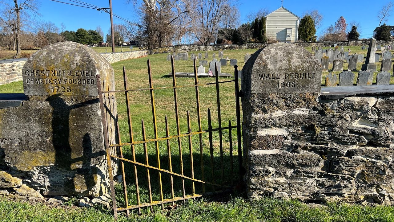 Chestnut Level, PA: 1700's Church with two cemeteries - YouTube