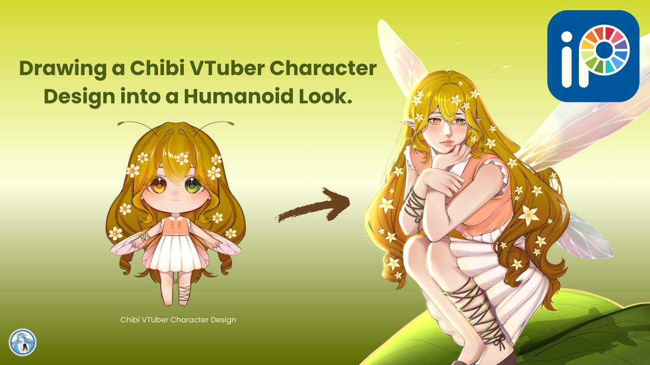 Drawing a Chibi VTuber Character Design into a Humanoid Look! # ...
