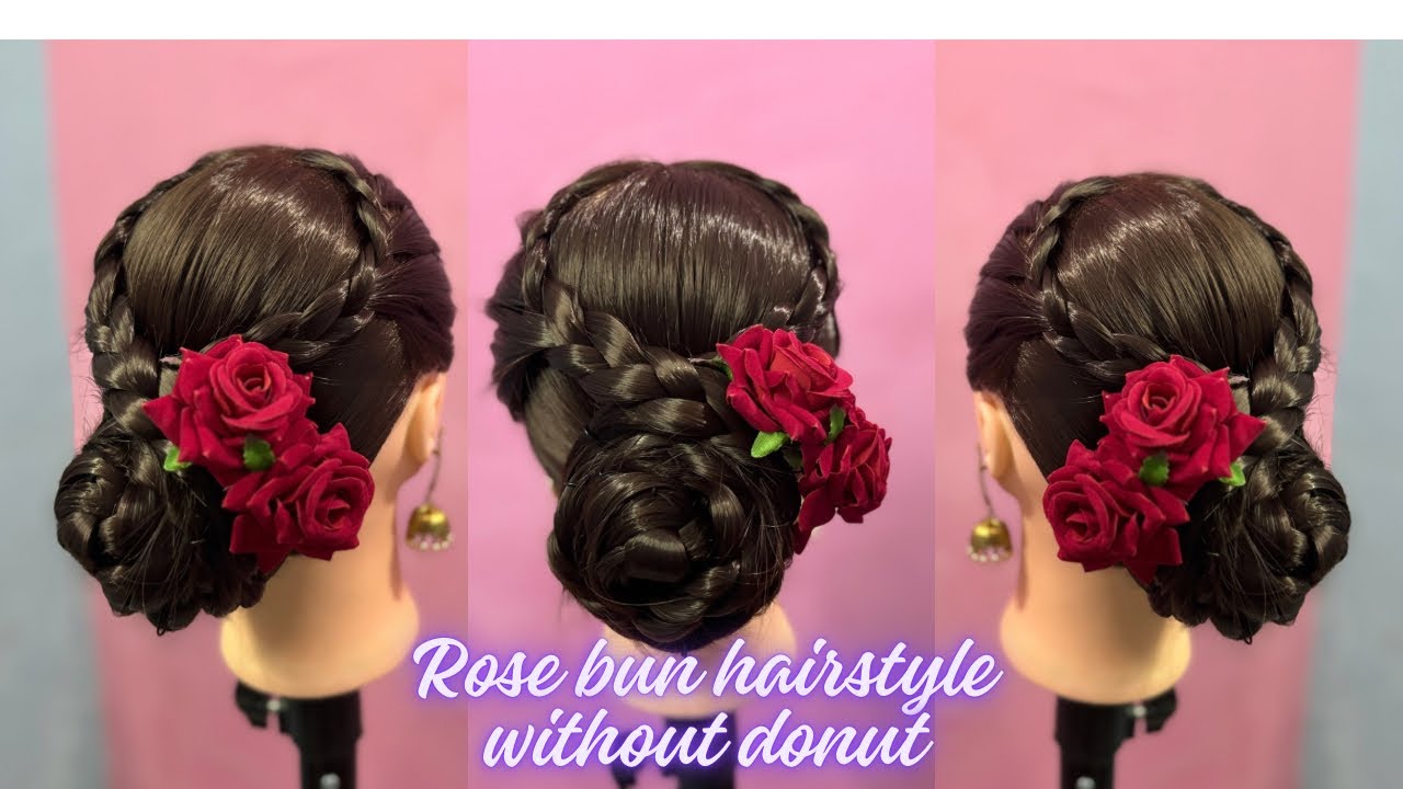 “Stunning Rose Bun Hairstyle in Minutes | Must-Try for Weddings ...