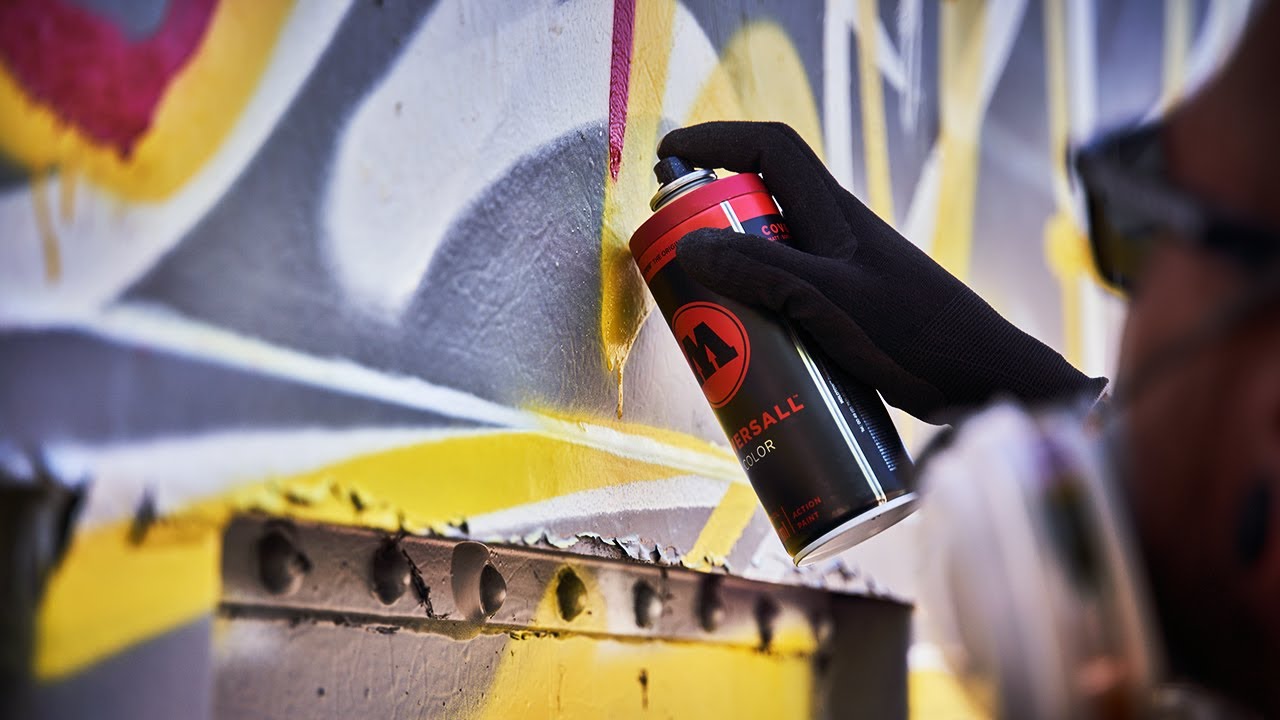 Action spray paint - Tagging with the MOLOTOW CoversAll Color - YouTube