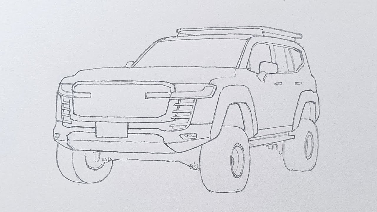 How to Draw a Toyota Land Cruiser LC300 - YouTube