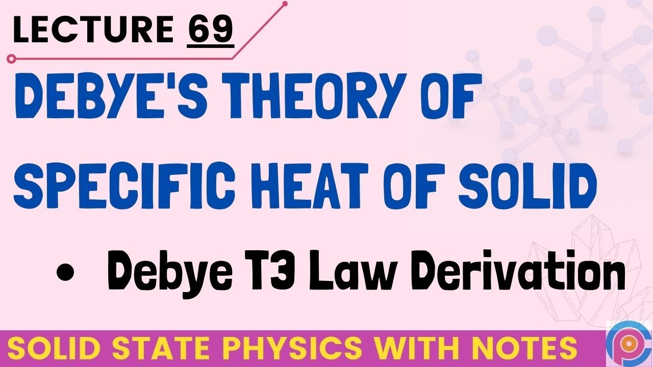 Debye's Theory Of Specific Heat Of Solid | Debye T3 Law Derivation ...