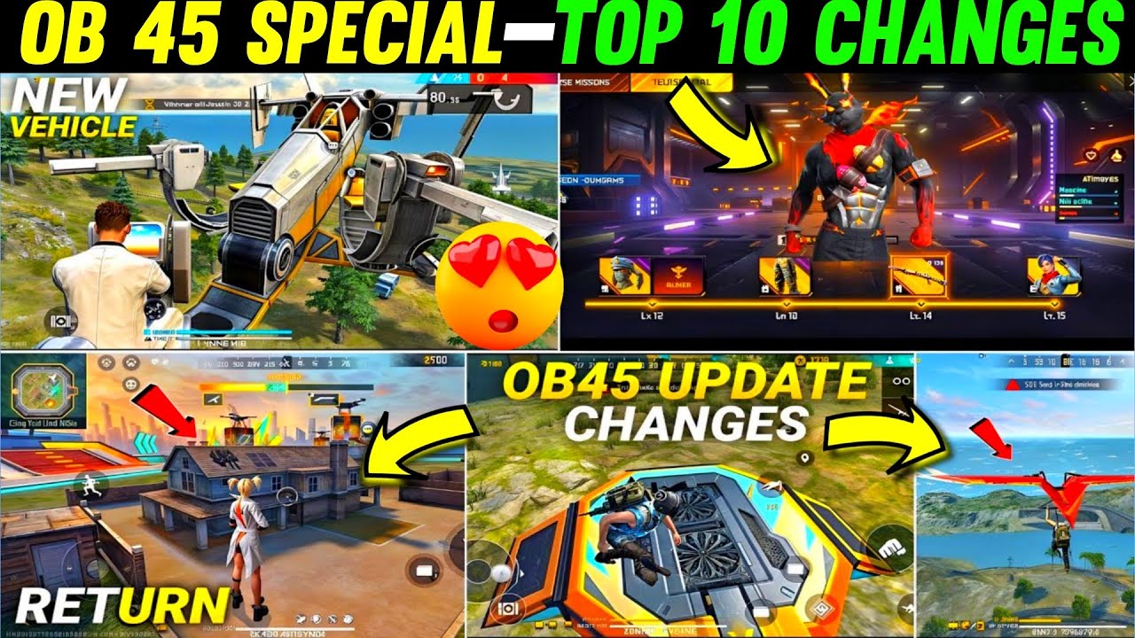 OB 45 SPECIAL TOP 10 CHANGES😲 | OB45 UPDATE | 7TH ANNIVERSARY EVENT| FREE FIRE NEW EVENT 😍 - YouTube