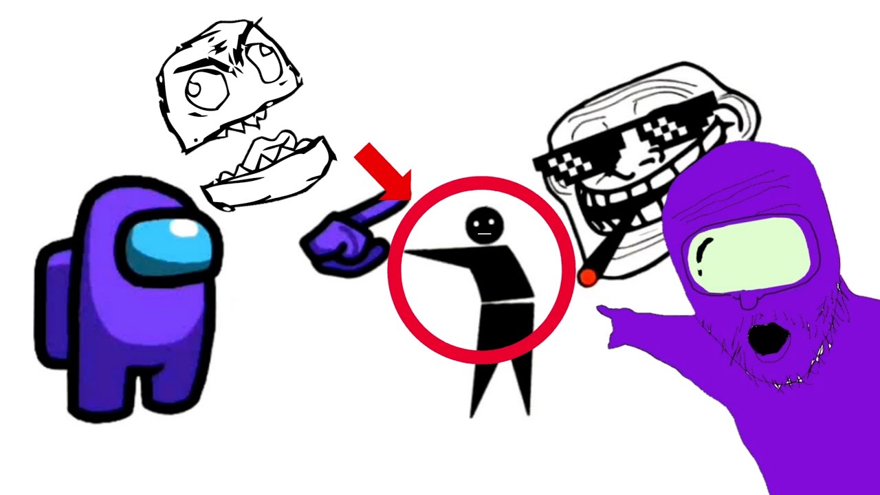 Purple Among Us Vs. Troll Face 🗿💜 || Among Us Animation - YouTube
