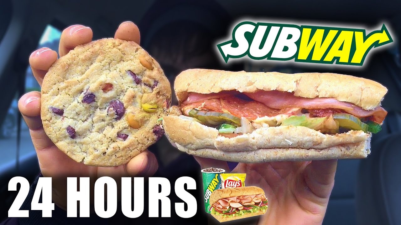 I ONLY ATE *SUBWAY* FOR 24 HOURS... Epic FAST FOOD cheat day challenge ...