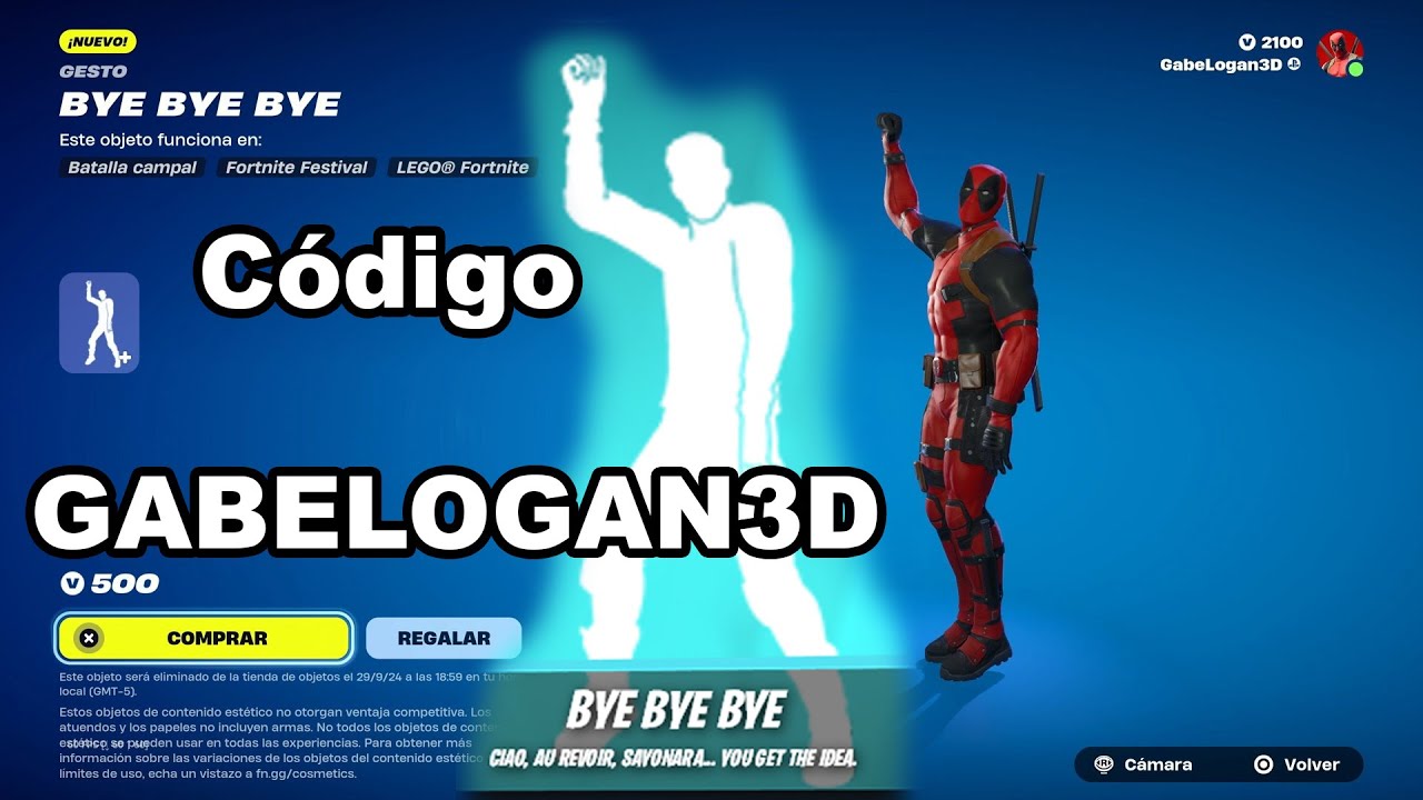 Bye Bye Bye Emote !!! Código GABELOGAN3D - YouTube