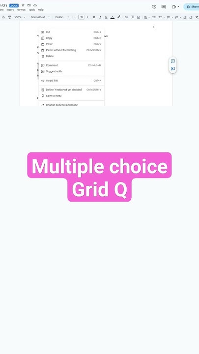 How to prepare Multiple Choice Grid questions in the Google form? - YouTube