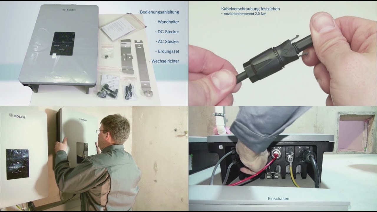 Installation of a BOSCH BPT S inverter - YouTube