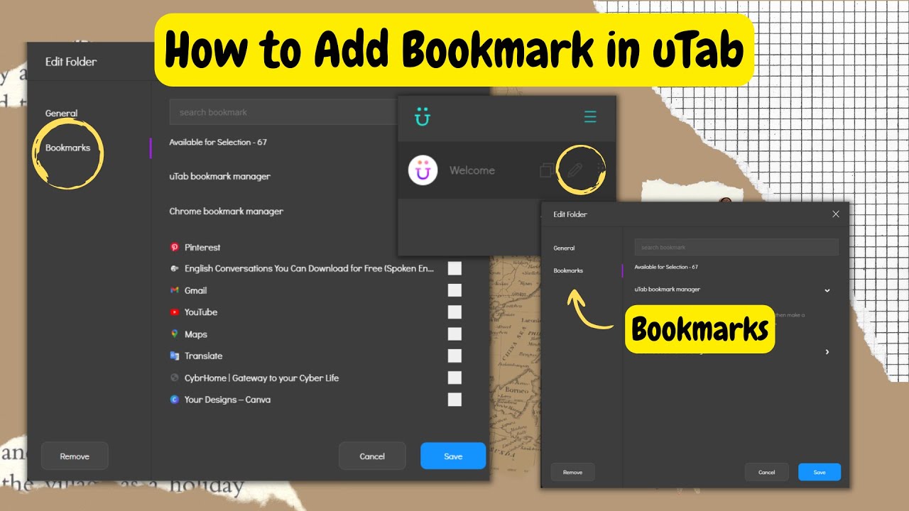 How To Add Bookmark In UTab YouTube How To Add Bookmark In UTab YouTube