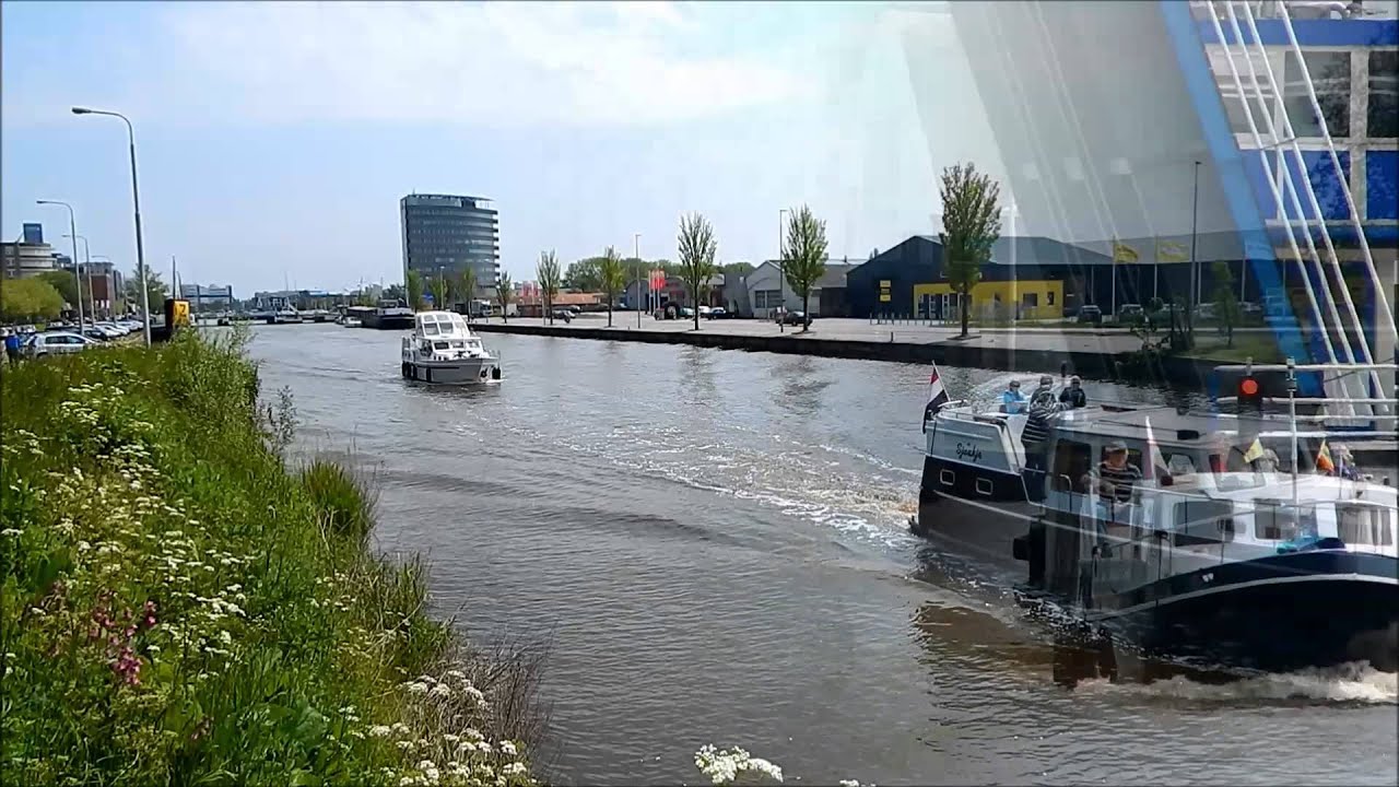 Slauerhoff Bridge Leeuwarden Holland - Boats and Cows - YouTube