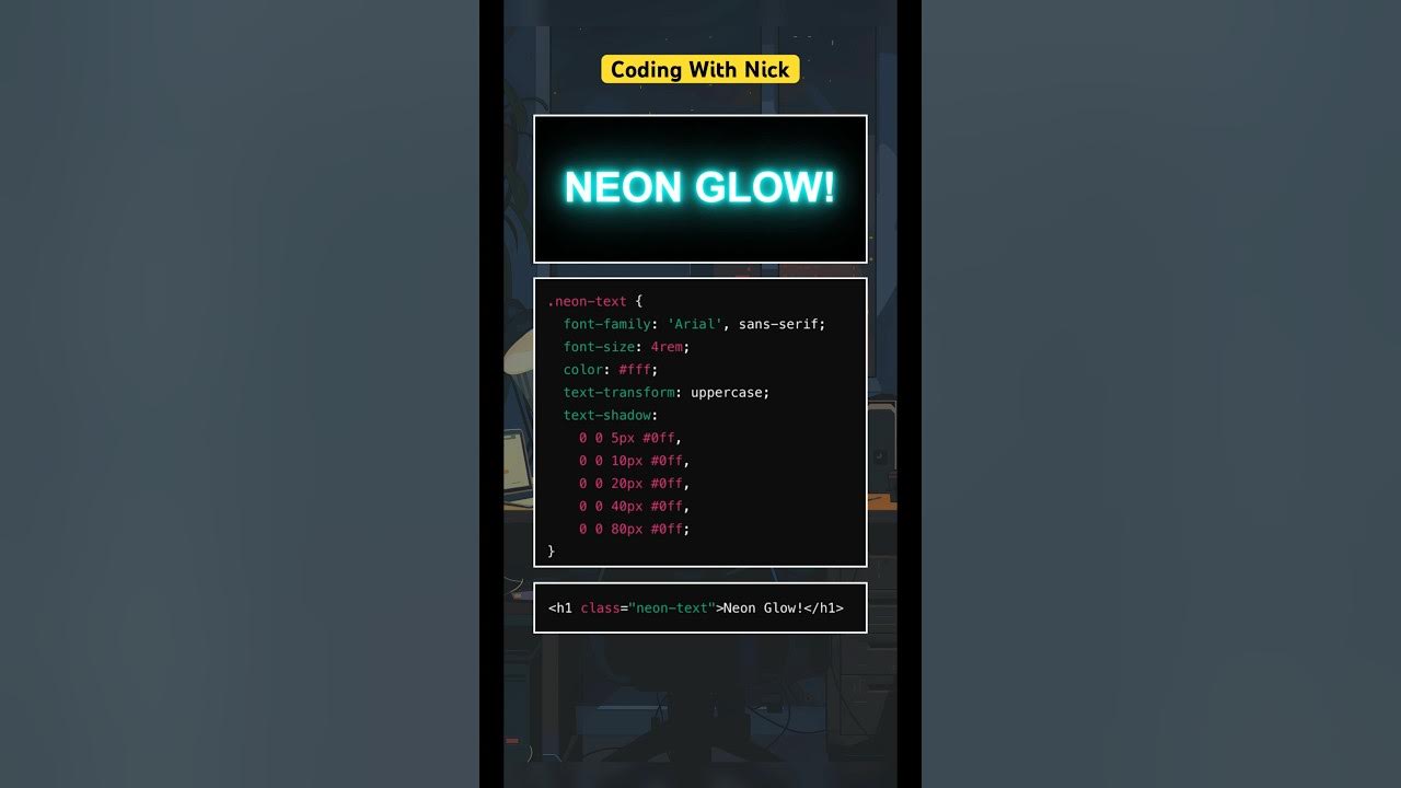 Neon Glow Text Effect With Css Csseffect Htmlcss Webdesign Javascript Html Css Csstricks