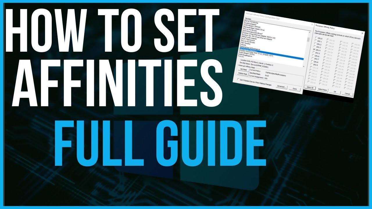 Setting Affinities for GPU and USB Devices - YouTube