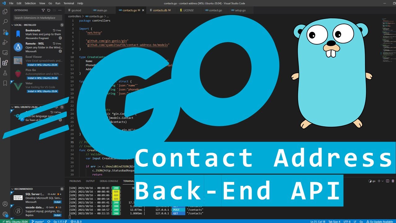 Go / Golang Simple Project: Contact Address Back-End REST API - YouTube